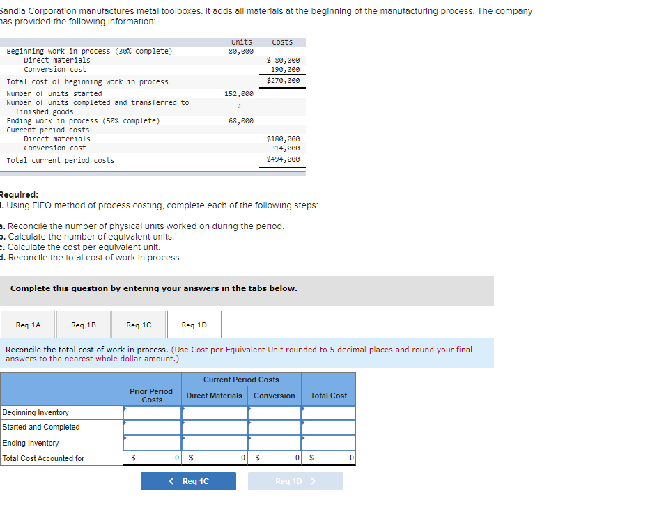 Solved Requlred: 1. Using FIFO method of process costing, | Chegg.com