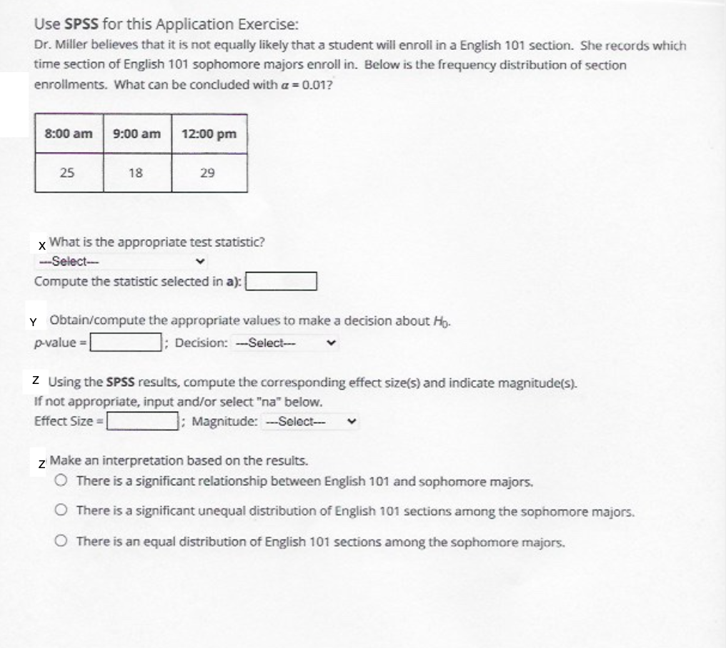 Solved Use SPSS for this Application Exercise: Dr. Miller | Chegg.com