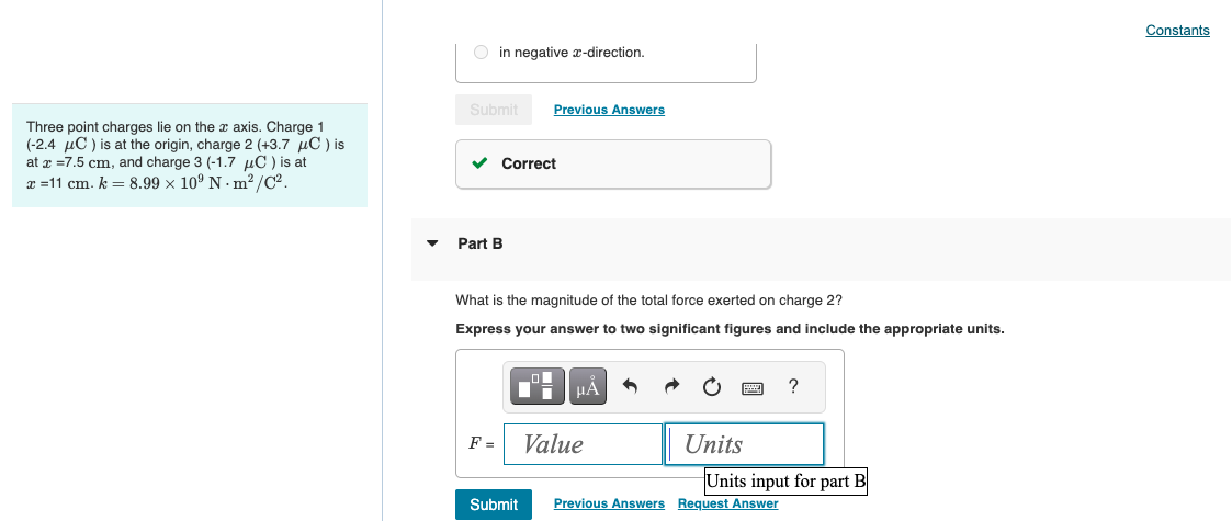 Solved Three point charges lie on the x axis. Charge 1 | Chegg.com