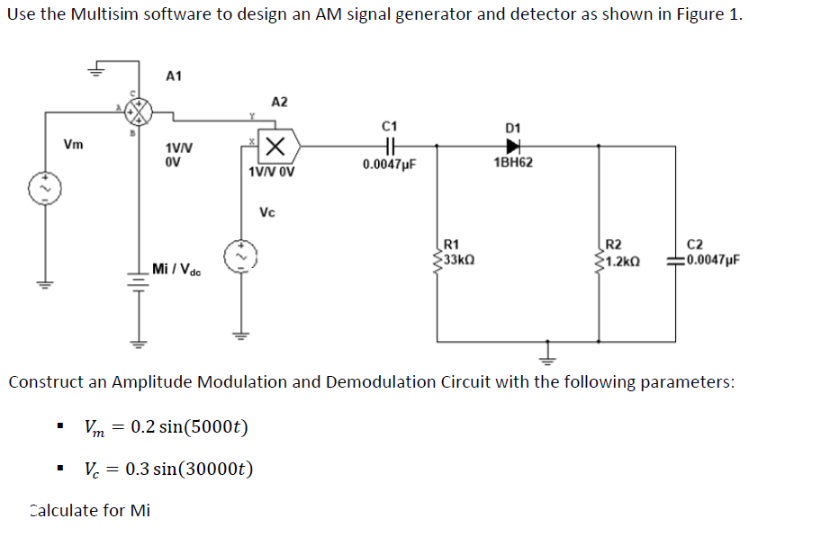 Solved Use the Multisim software to design an AM signal | Chegg.com