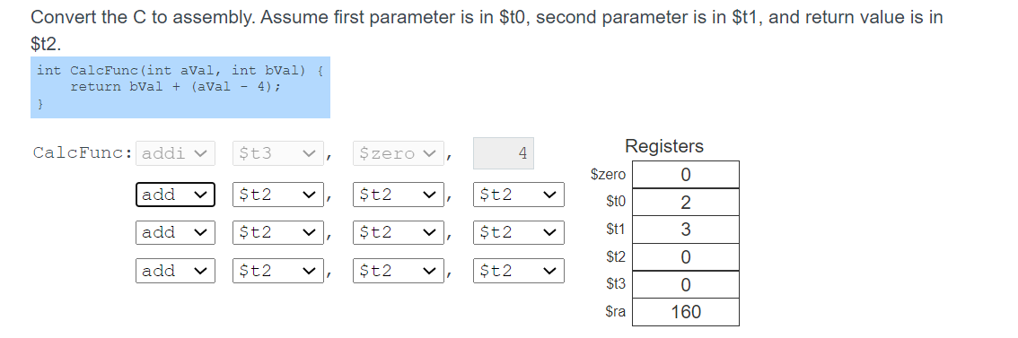 Solved Convert the C to assembly. Assume first parameter is | Chegg.com