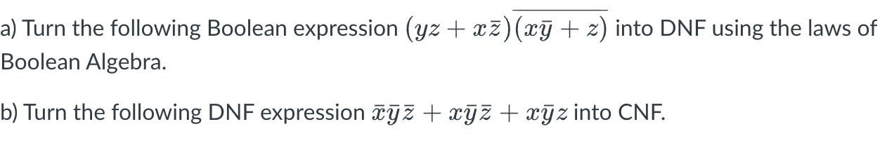 A Turn The Following Boolean Expression 