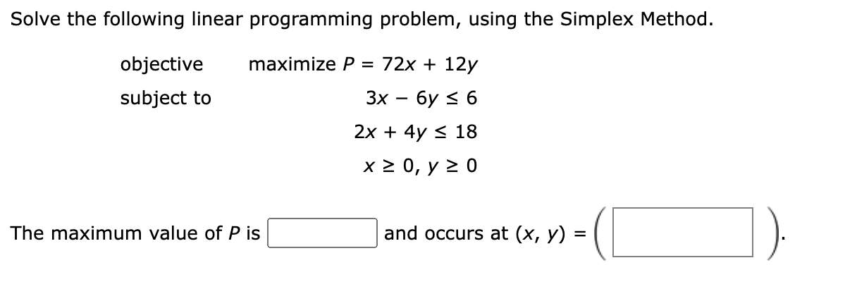 Solved Solve the following linear programming problem, using | Chegg.com
