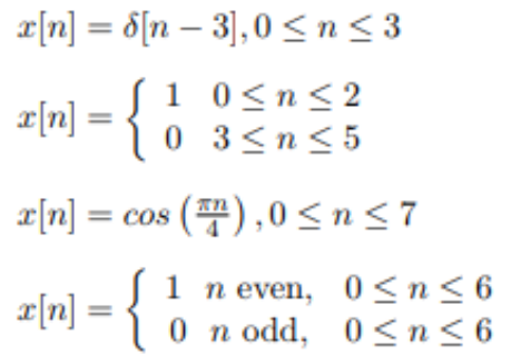 Solved Calculate the Discrete Fourier Transforms of the | Chegg.com