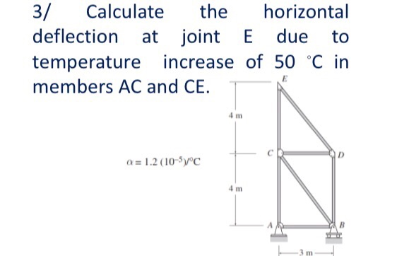 Solved 1/ Calculate the horizontal deflection at joint C for | Chegg.com