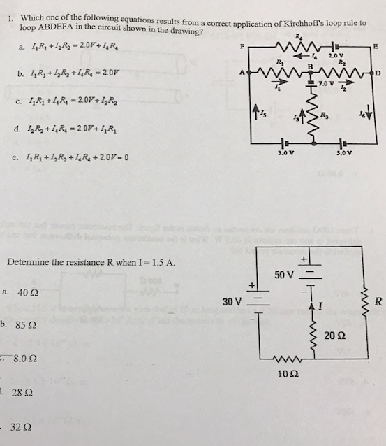 Solved 1. Which one of the following equations results from | Chegg.com