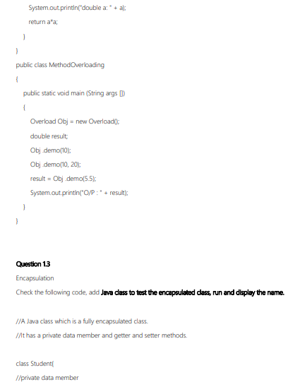 Solved In the following in class B extends A add missing | Chegg.com