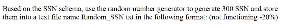 Solved Based on the SSN schema, use the random number | Chegg.com