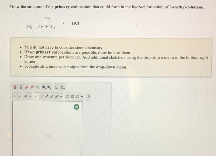 Solved Draw the structure of the primary carbocation that | Chegg.com