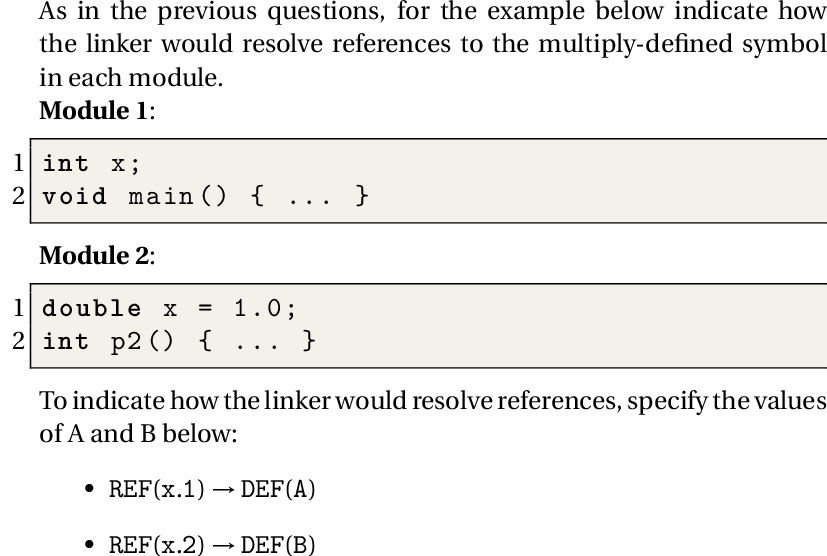 Solved To indicate how the linker would resolve references, | Chegg.com
