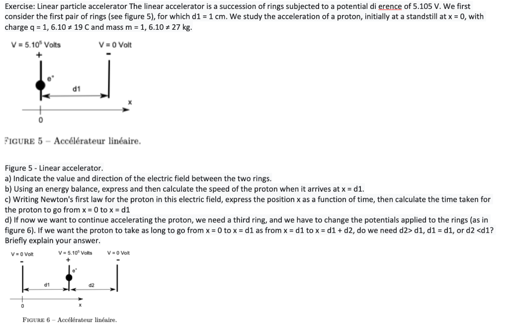 Solved Exercise: Linear particle accelerator The linear | Chegg.com