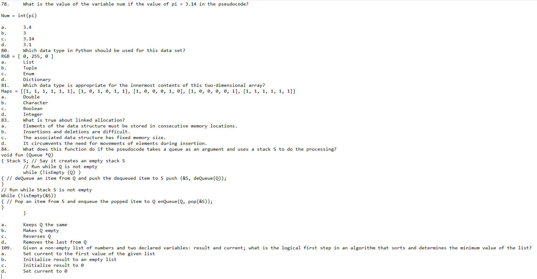 Solved 78 What Is The Value Of The Variable Num If The 