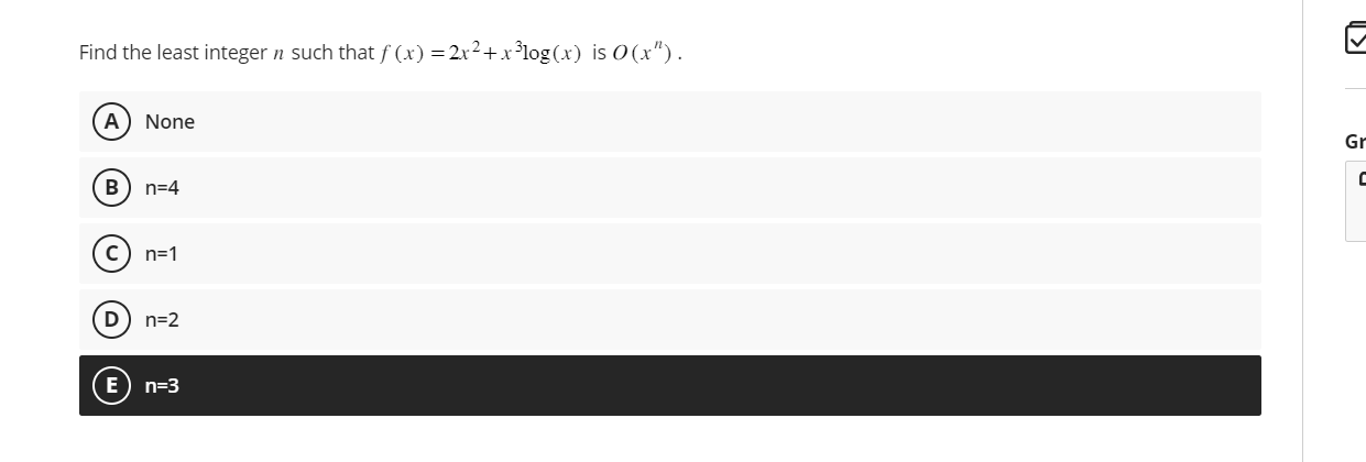 Solved Find the least integer n such that f(x)=2x2+x3log(x) | Chegg.com