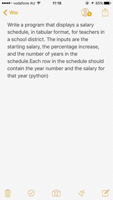 Solved Write a program that displays a salary schedule, in | Chegg.com