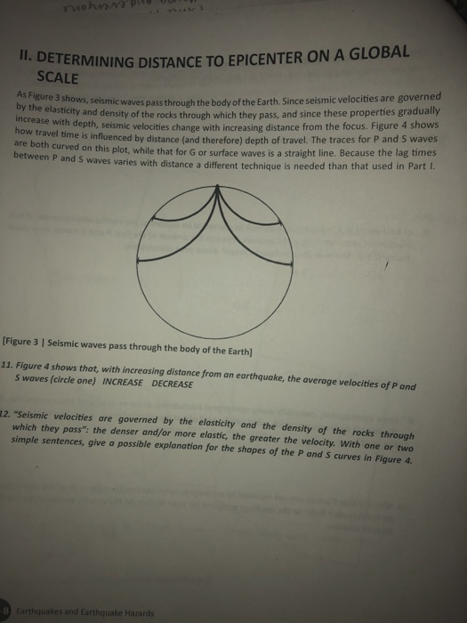 Solved ERMINING DISTANCE TO EPICENTER ON A GLOBAL SCALE As | Chegg.com