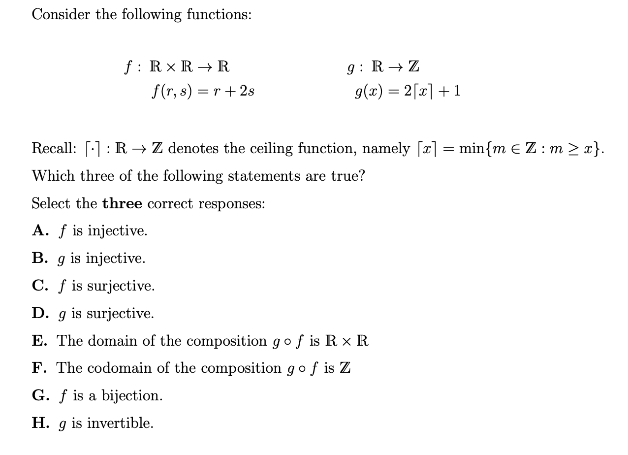 Solved Consider the following functions: f: RX R + R f(r, s) | Chegg.com Solved Consider the following functions: f: RX R + R f(r, s) | Chegg.com