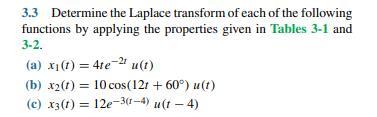 Solved 3.3 Determine the Laplace transform of each of the | Chegg.com