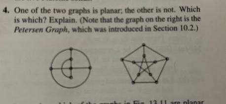 Solved 4. One of the two graphs is planar; the other is not. | Chegg.com
