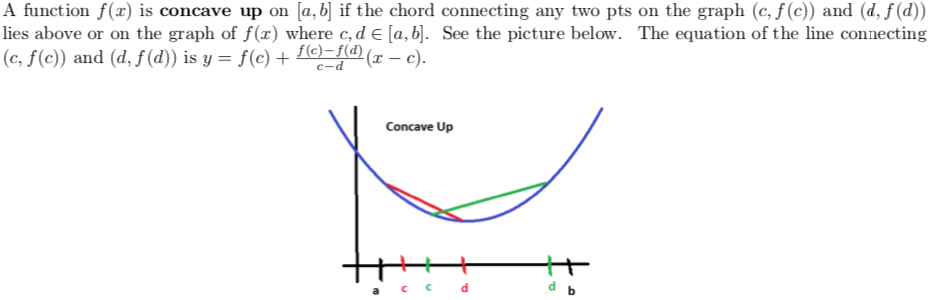 Solved Prove that f(x) is concave up using proof by | Chegg.com