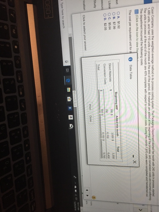 Solved Coon Company uses the weighted-average method in its | Chegg.com