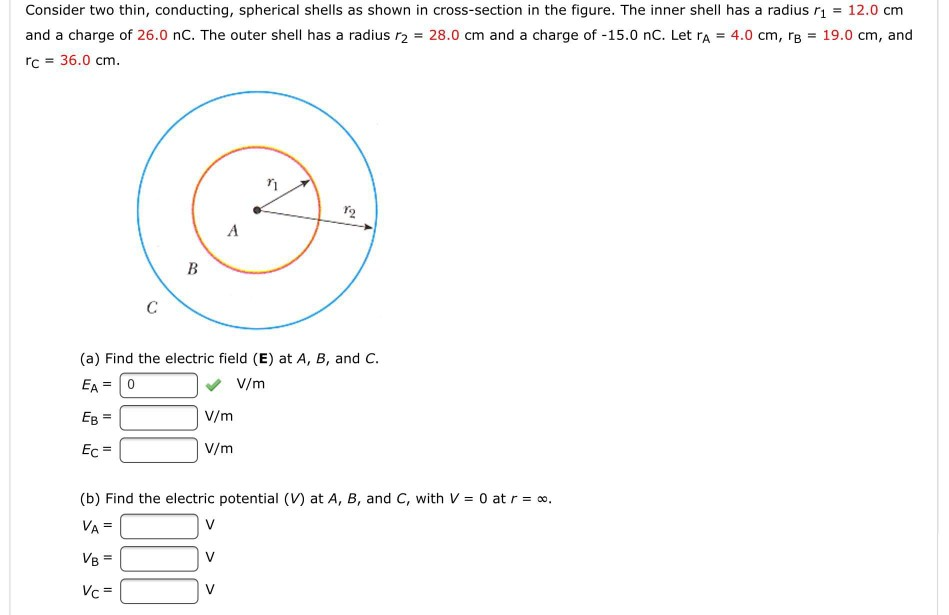 Solved Consider two thin, conducting, spherical shells as | Chegg.com
