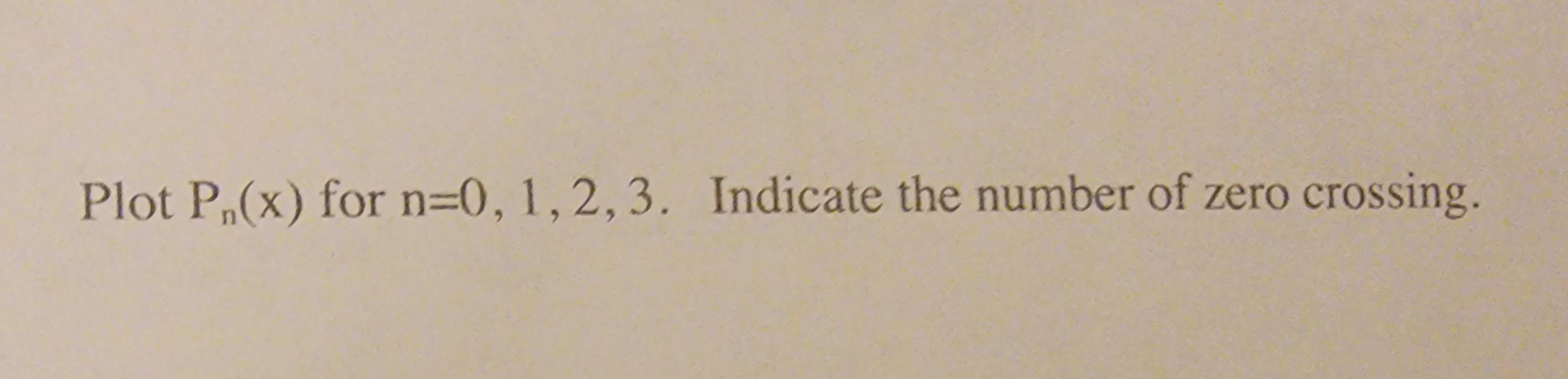 Solved Plot Pn(x) ﻿for n=0,1,2,3. ﻿Indicate the number of | Chegg.com