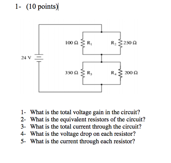 Solved 1- (10 ﻿points)1- ﻿What is the total voltage gain in | Chegg.com