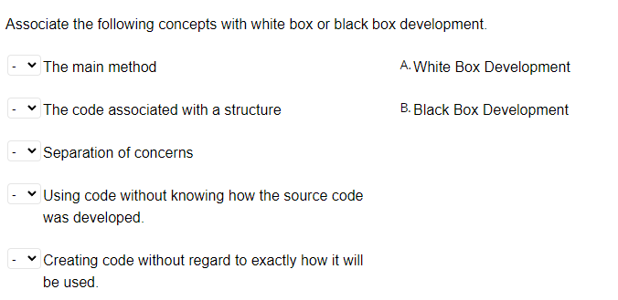 Solved Associate the following concepts with white box or | Chegg.com
