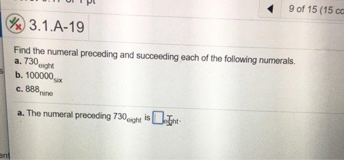 Solved Find the numeral preceding and succeeding each of the | Chegg.com