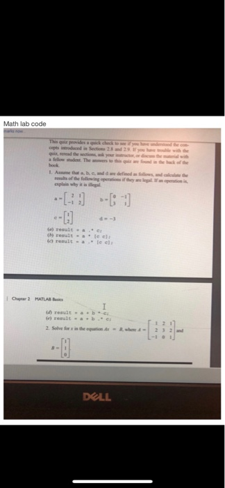Solved Math lab code results of following explain why it is | Chegg.com