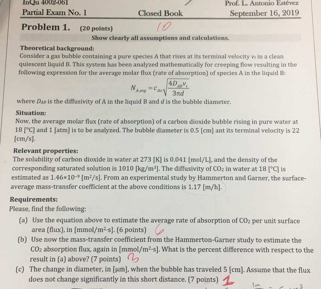 Solved Theoretical background: Consider a gas bubble | Chegg.com