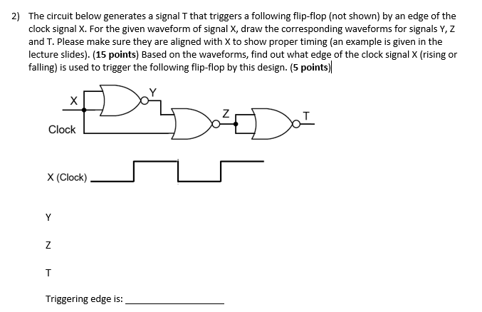 Solved The circuit below generates a signal T that triggers | Chegg.com