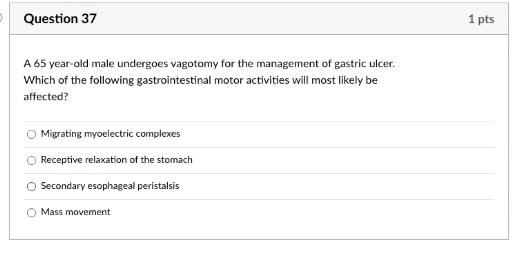 Solved Migrating myoelectric complexes Receptive relaxation | Chegg.com