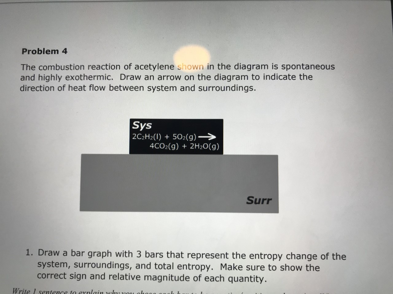 Solved Problem 4 The combustion reaction of acetylene shown | Chegg.com
