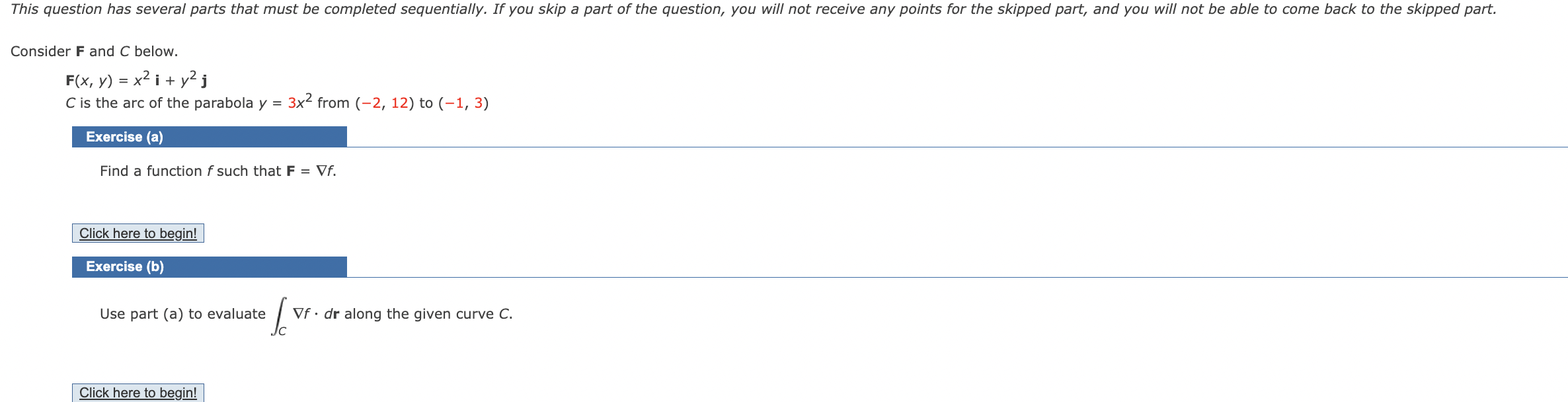 Solved Consider F and C below. F(x,y)=x2i+y2j C is the arc | Chegg.com
