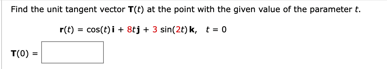 Solved Find the unit tangent vector T(t) at the point with | Chegg.com