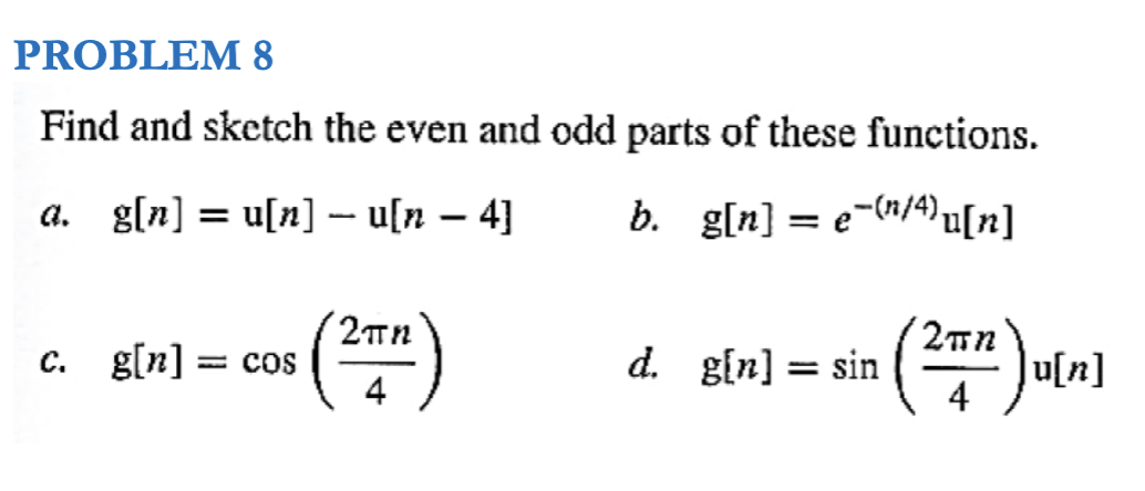 Solved Find and sketch the even and odd parts of these | Chegg.com