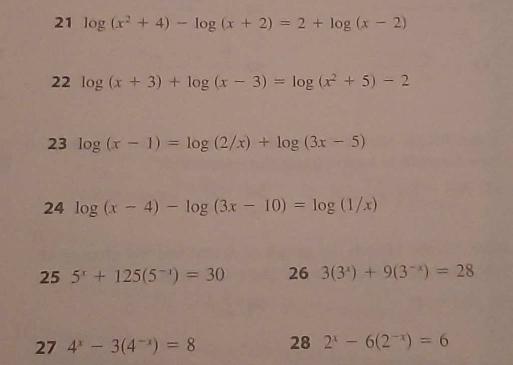 Solved 21 log (r? + 4) - log (x + 2) = 2 + log (x - 2) 22 | Chegg.com