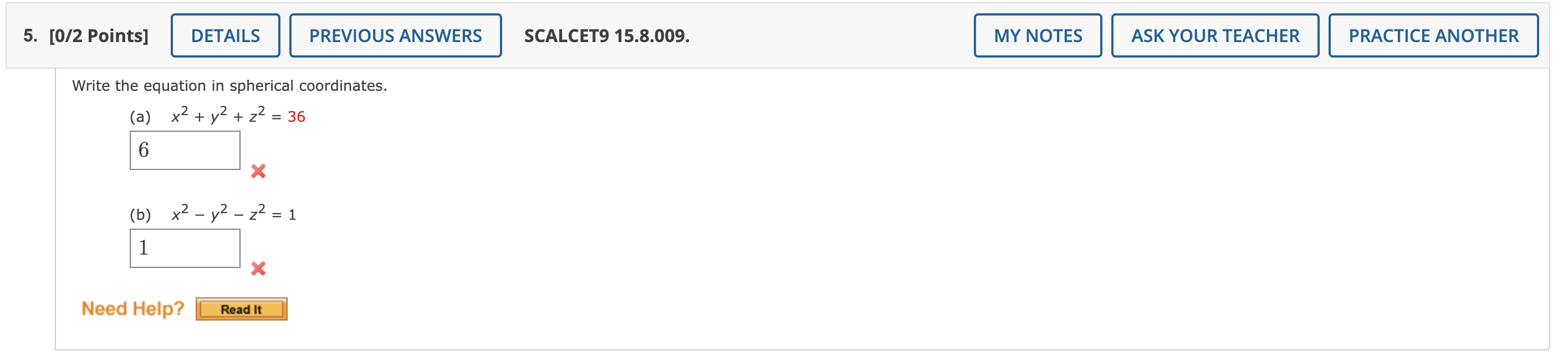 Solved 5. [0/2 Points] DETAILS PREVIOUS ANSWERS SCALCET9 | Chegg.com