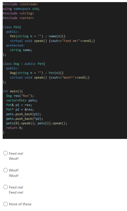 Solved What is the output of the following program? | Chegg.com