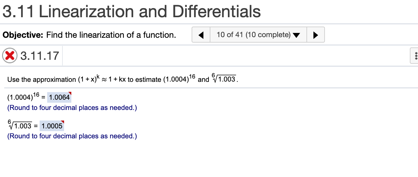 Solved 3.11 Linearization and Differentials Objective: Find | Chegg.com