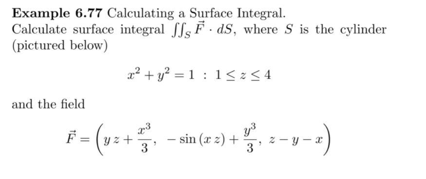 Solved Example 6.77 Calculating a Surface Integral. a | Chegg.com