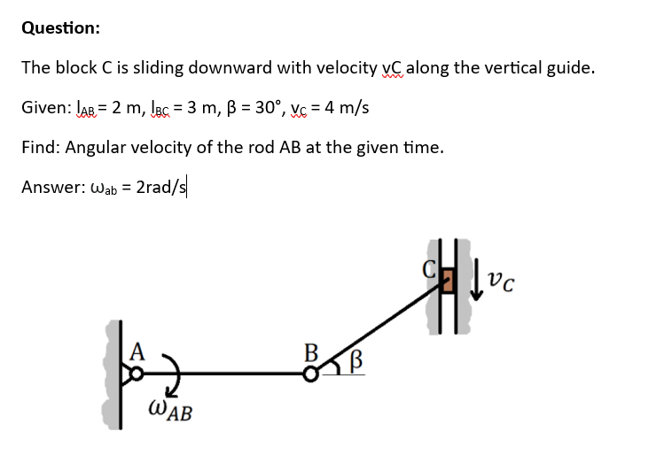 Solved Question: The block C is sliding downward with | Chegg.com