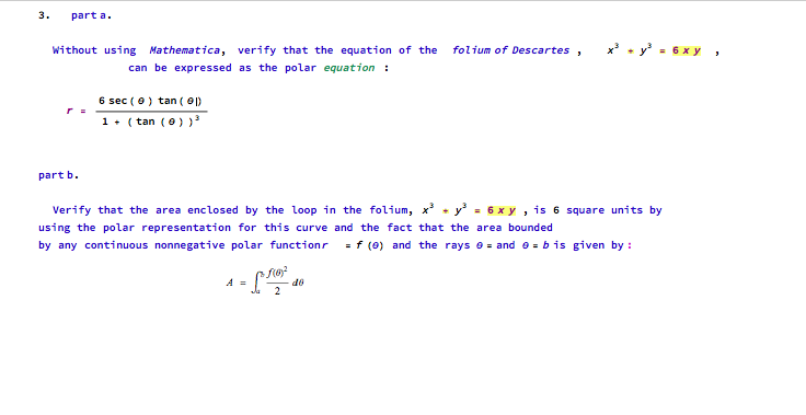 Solved parta Without using Mathematica, verify that the | Chegg.com
