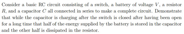 Solved Consider a basic RC circuit consisting of a switch, a | Chegg.com