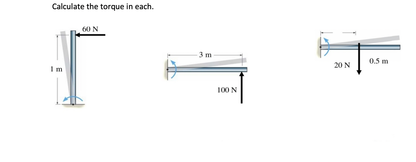 Solved Calculate the torque in each. | Chegg.com