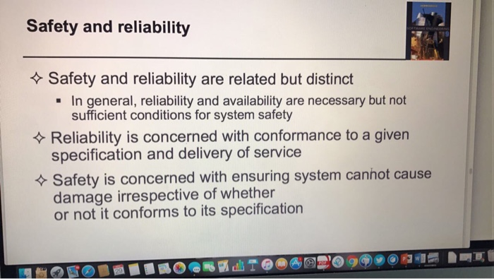 Solved Safety and reliability Safety and reliability are | Chegg.com