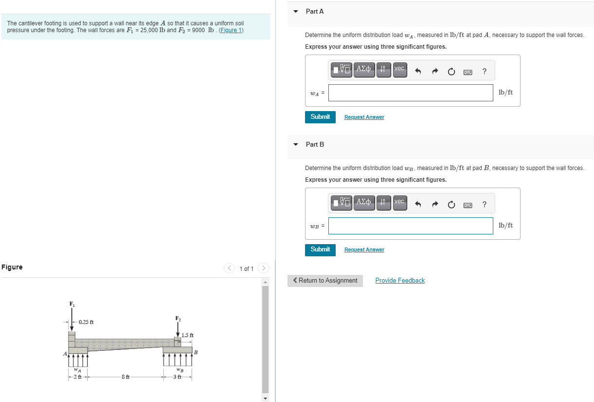 Solved The cantilever footing is used to support a wall near | Chegg.com