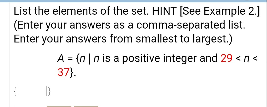 Solved List the elements of the set. HINT [See Example 2.] | Chegg.com