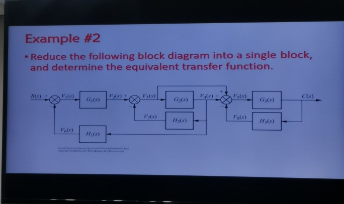 Solved Example #2 Reduce the following block diagram into a | Chegg.com